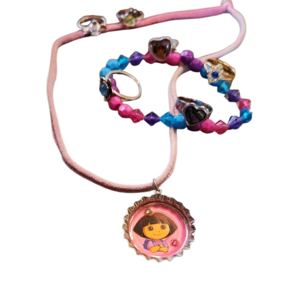 Accessories | Dora Explorer Bottlecap Necklace And Ring With Other ...